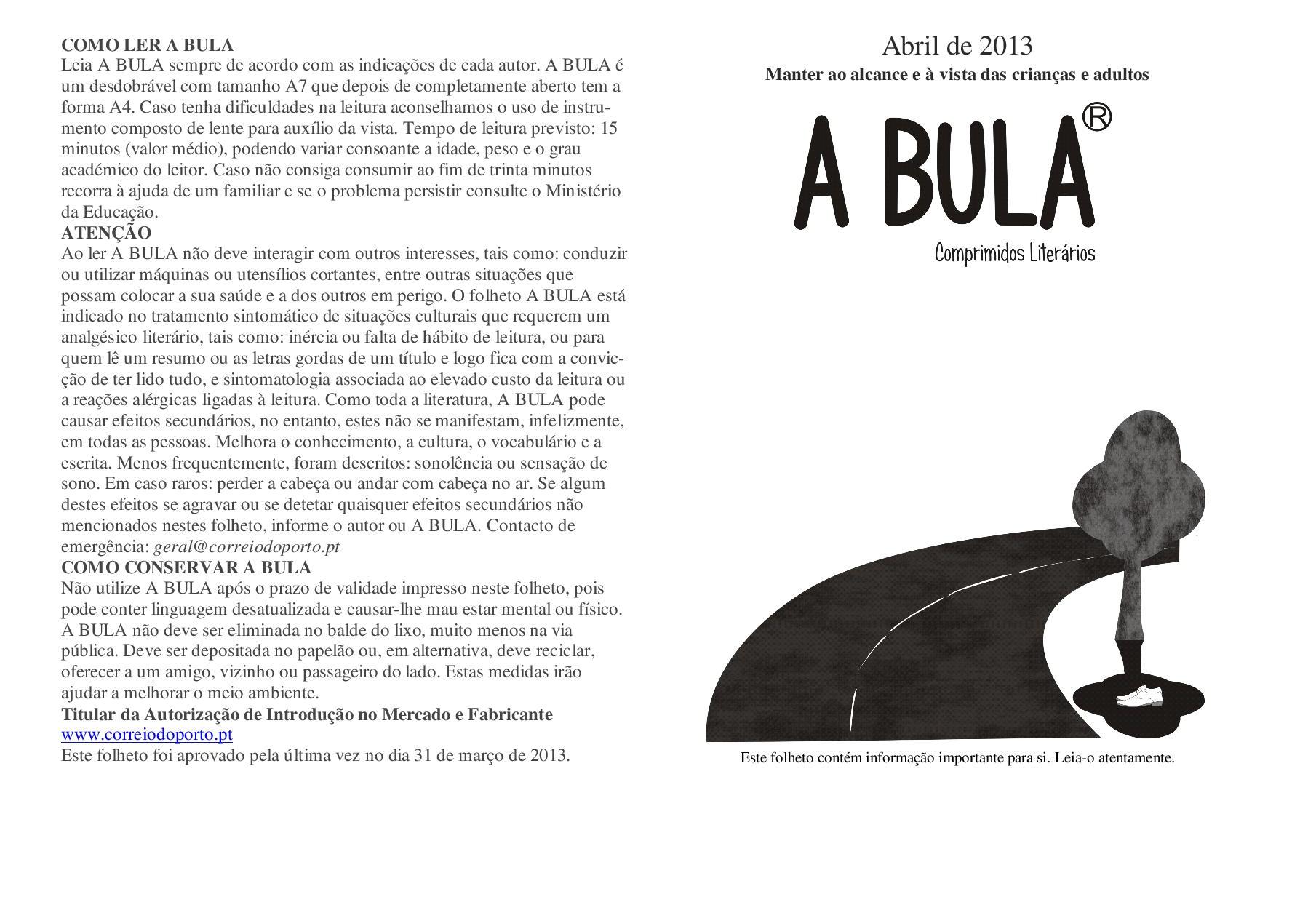A BULA: apresentação | Correio do Porto
